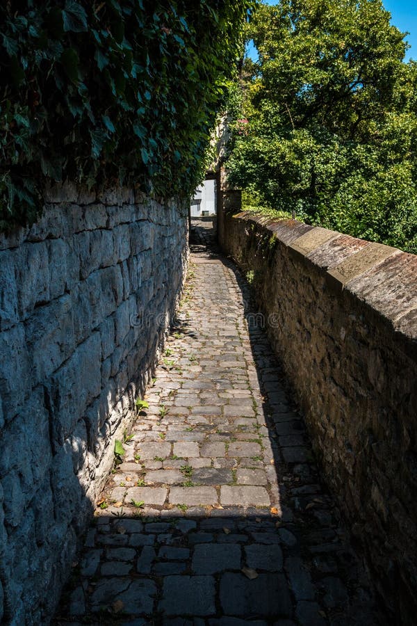 The Long Way Around the City Wall Stock Image - Image of houses, beams ...
