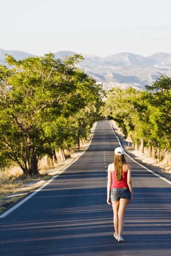 Long way home stock image. Image of color, girl, mountains - 6320515