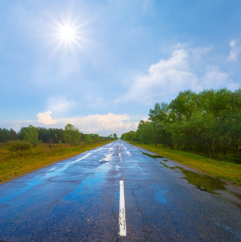 Road after a rain stock image. Image of majestic, route - 9378231