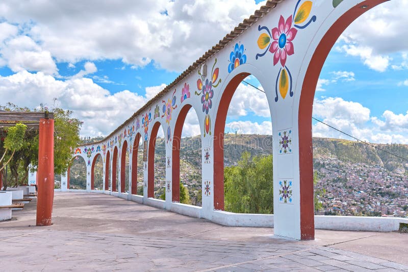 A Long White Archway with Trees on Either Side, Arch of Acuchimay ...