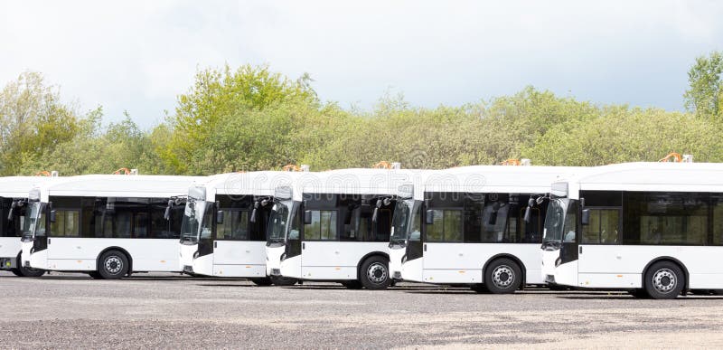Long white busses stock photo. Image of network, capacity - 220308380