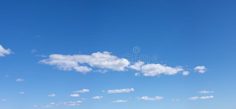 Long White Clouds in Sky Panorama Format Stock Image - Image of plain ...