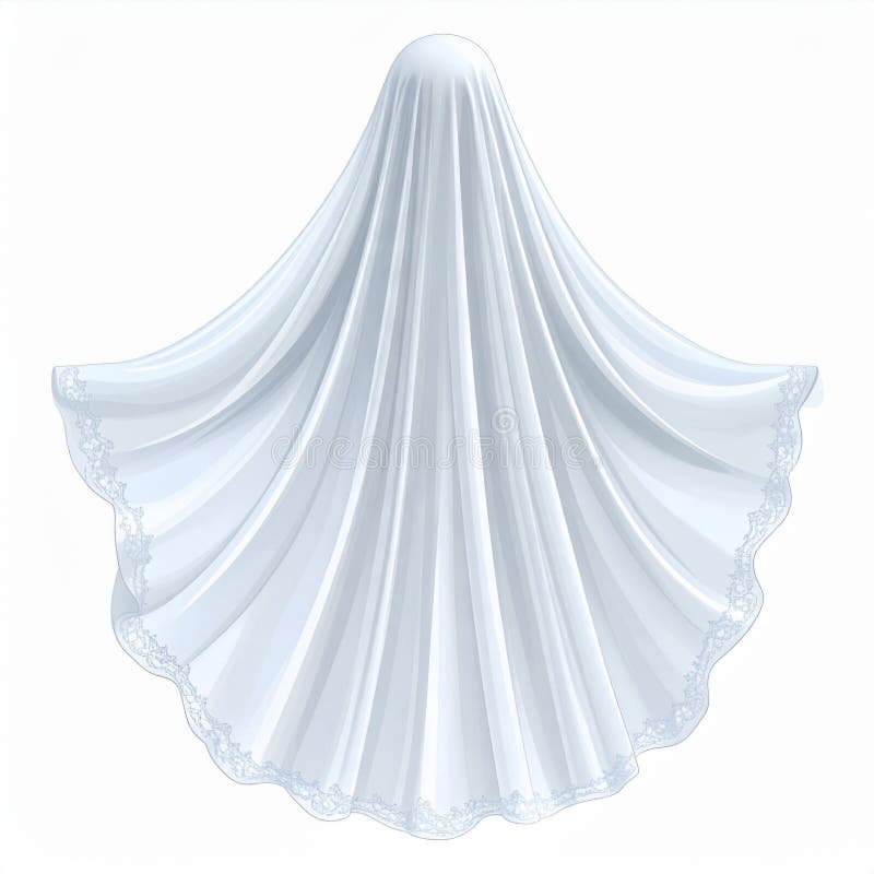 Long White Wedding Veil on White Background Stock Photo - Image of ...