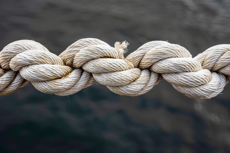 A Long White Rope with Two Continuous Thick and Thin Wires, One of ...