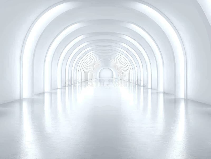 Long White Tunnel, a Journey into the Bright and Infinite Perspective ...
