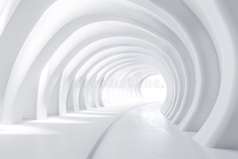A Long White Tunnel with a Light at the End, Perfect for Representing ...