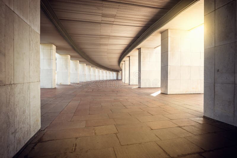 Long wide corridor. stock photo. Image of dark, exterior - 73848106