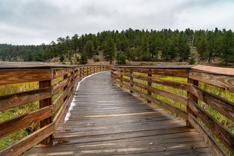 Long wood walkway stock image. Image of colorado, season - 198147067