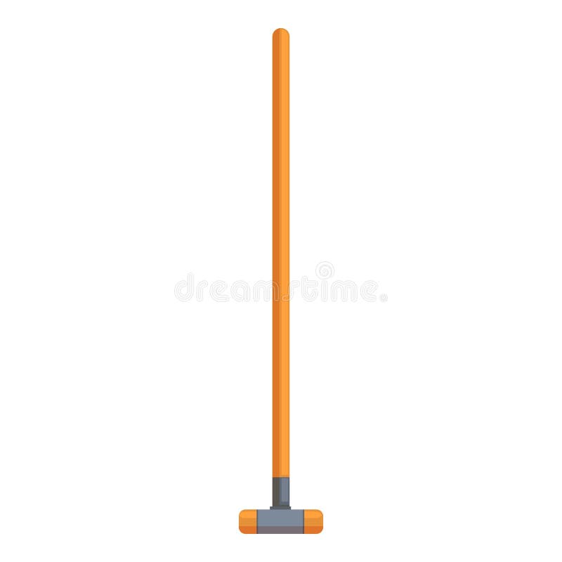 Long Wooden Handle Mop Standing Upright Cleaning Tool Stock Vector ...