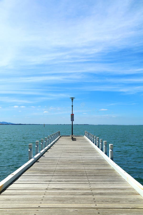 Long Wooden Pier in Australia Stock Image - Image of ocean, waterfront ...