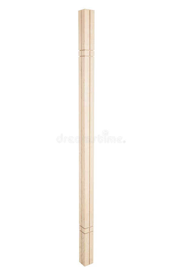 Long Wooden Post with a White Background Stock Illustration ...