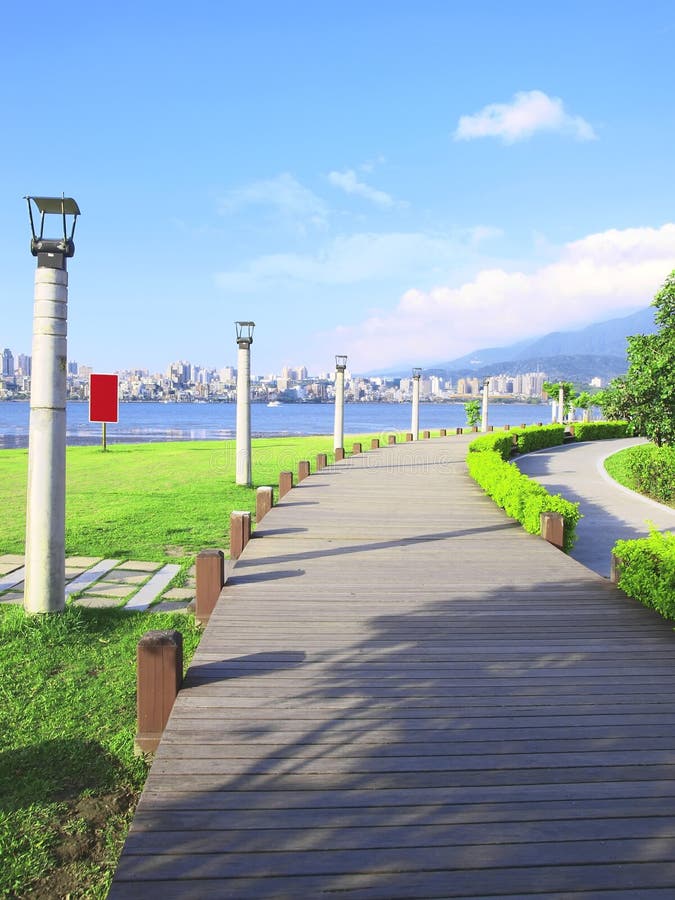 Long wooden walkway stock photo. Image of long, bright - 19914874
