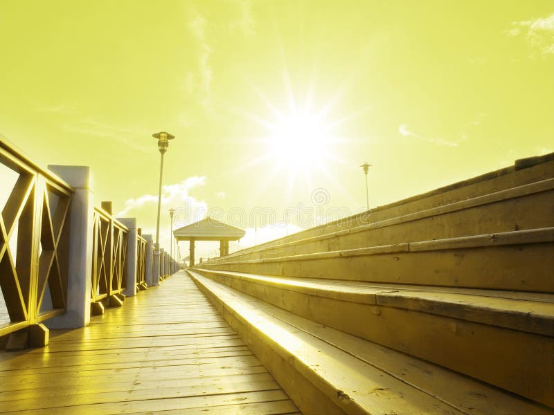 Long wooden walkway stock photo. Image of beautiful, coast - 19948266