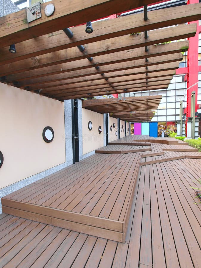 Long wooden walkway stock image. Image of passage, outside - 20821135