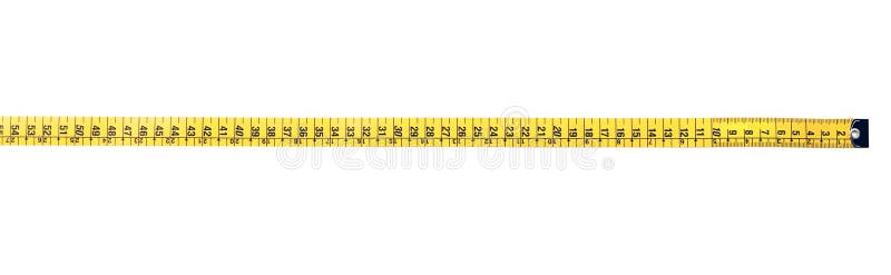 Long Yellow Measuring Tape Isolated on White, Top View Stock Image ...