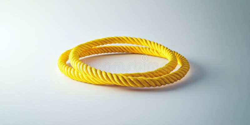 Generative Ai, Long Yellow Rope on a White Background, Safety Rope Reel ...