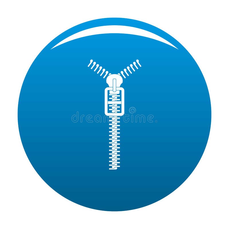 Long zip icon blue stock illustration. Illustration of unzip - 123301837