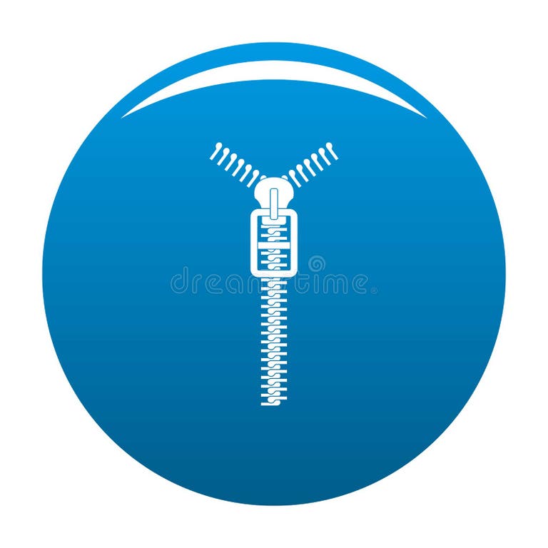 Long zip icon blue stock illustration. Illustration of unzip - 123301837