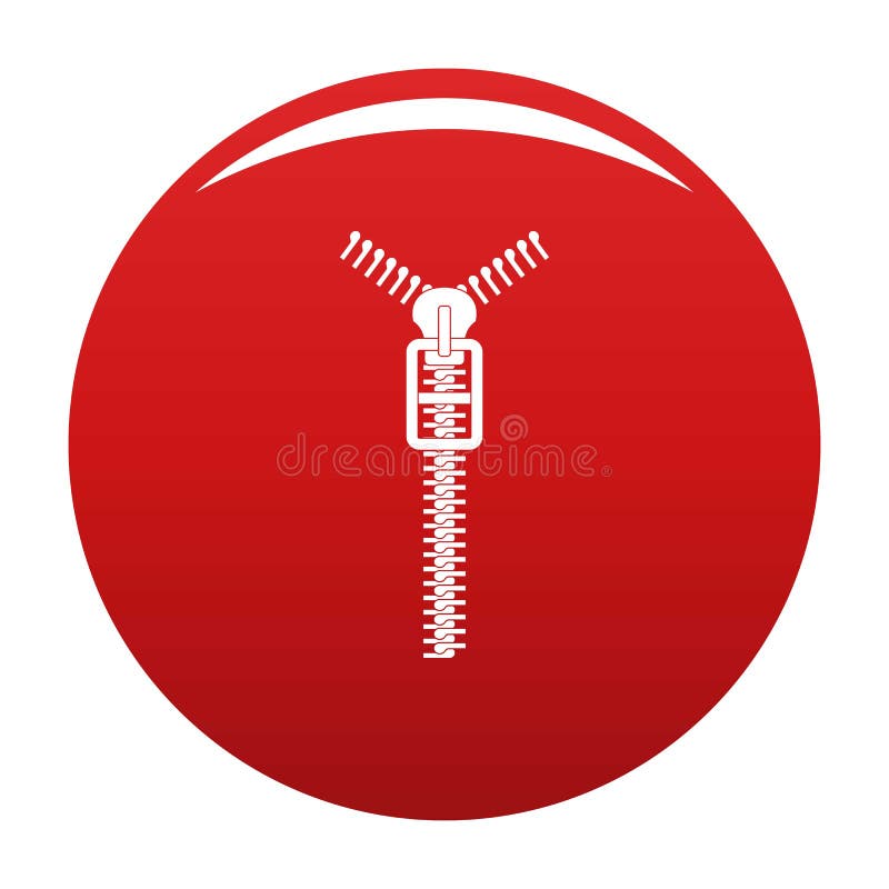 Long zip icon vector red stock vector. Illustration of open - 154494396
