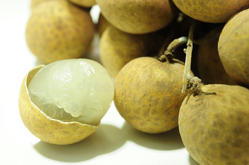 Longan, LamYai - Thai Fruit Isolated On White Stock Image - Image of ...