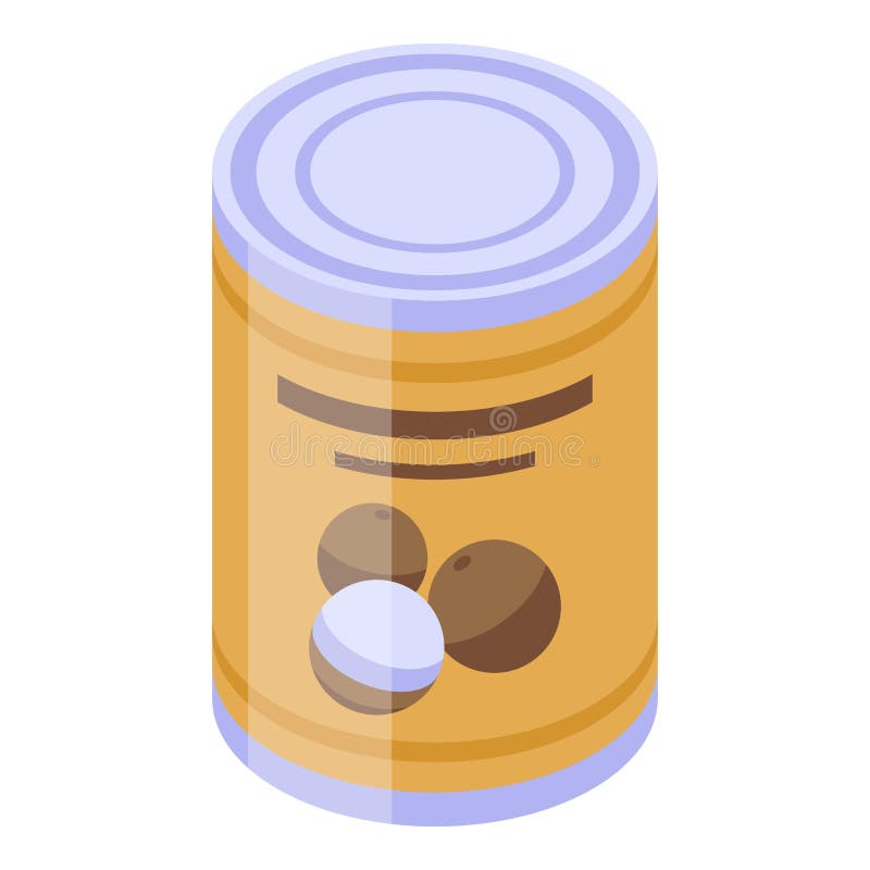 Longan Tin Can Icon, Isometric Style Stock Vector - Illustration of ...
