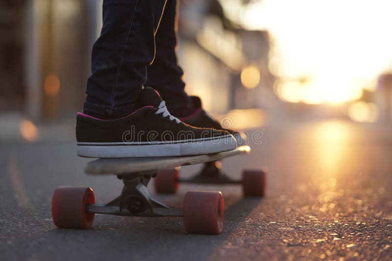 Longboarding. stock photo. Image of longboard, closeup - 107677540