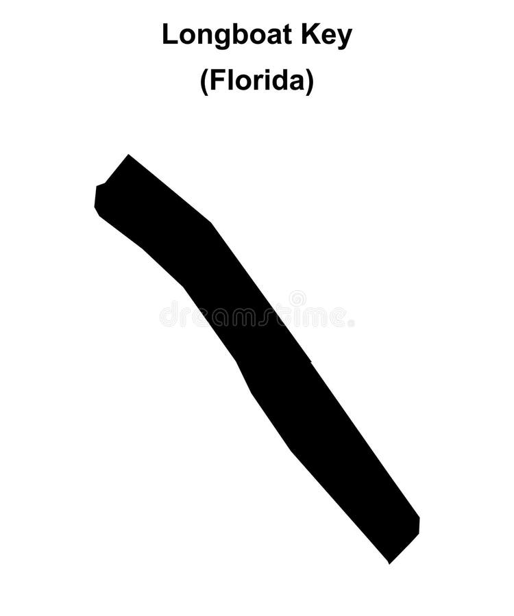 Longboat Key outline map stock vector. Illustration of contour - 386149782