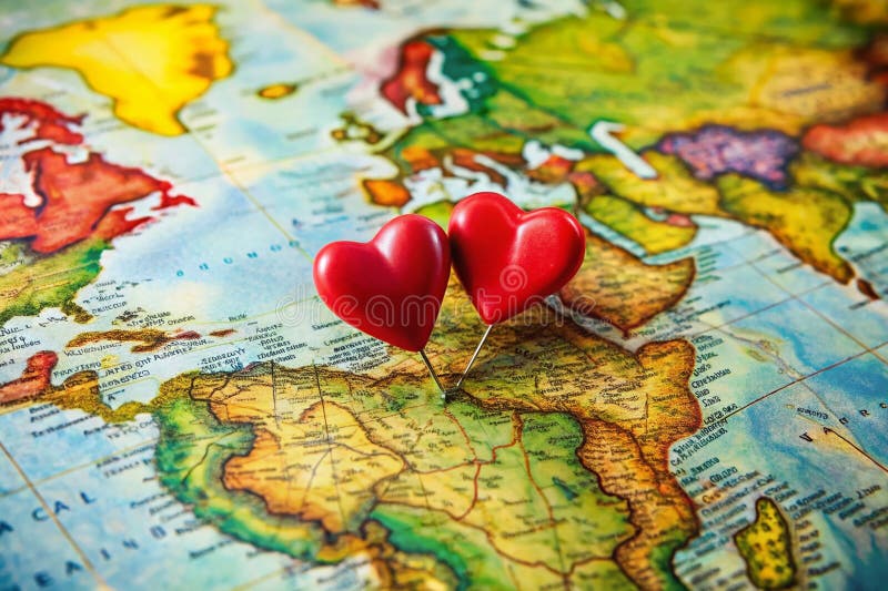 LongDistance Love a Visual Journey Across Continents on a Panoramic Map ...