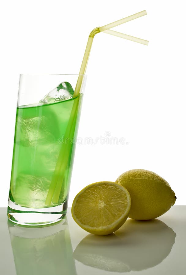 Longdrink in slanted glass stock image. Image of lemon - 11761337