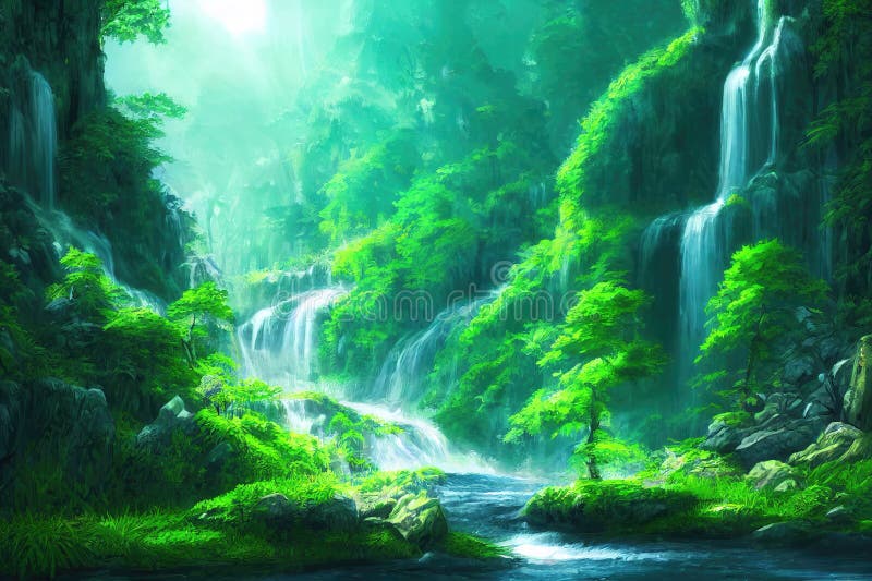 Waterfall Manga Stock Illustrations – 302 Waterfall Manga Stock ...