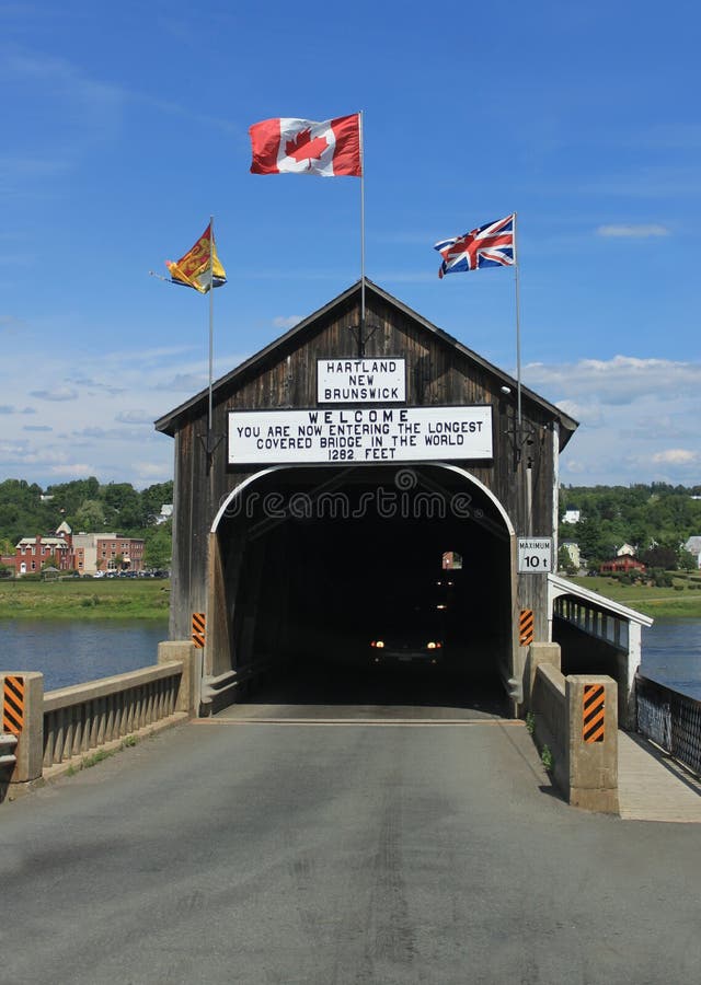 The Longest Covered Bridge in the World in Hartland, NB, Canada Stock ...