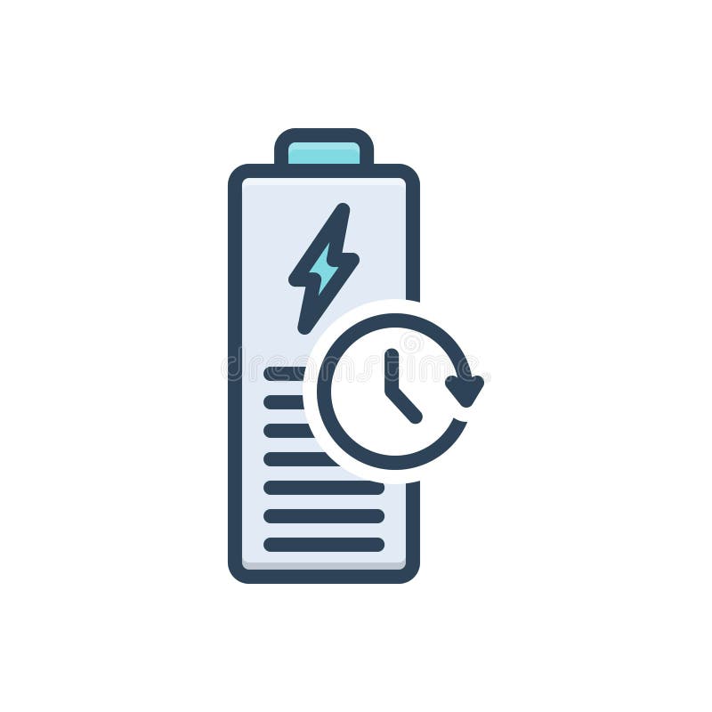Color Illustration Icon for Longest, Battery and Charge Stock ...