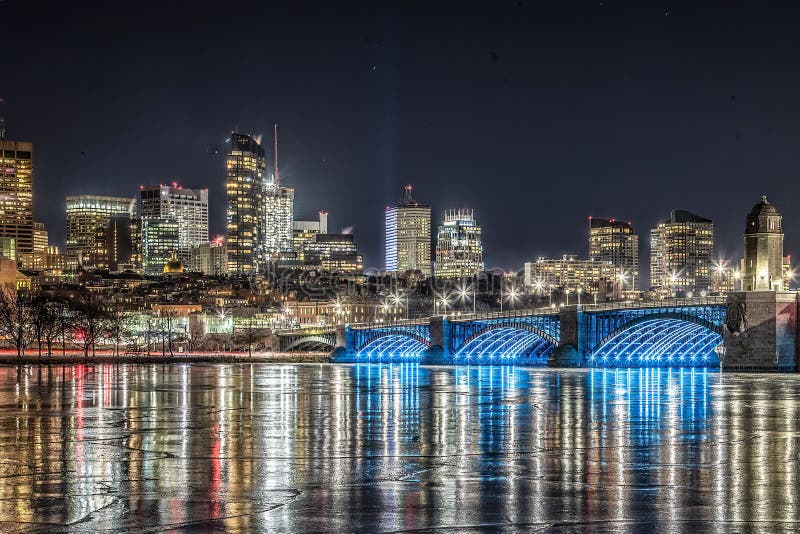 Longfellow Bridge with the Background of the Cityscape of Boston during ...