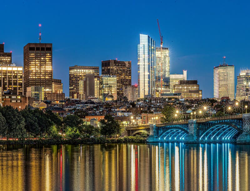 Longfellow Bridge with the Background of the Cityscape of Boston during ...