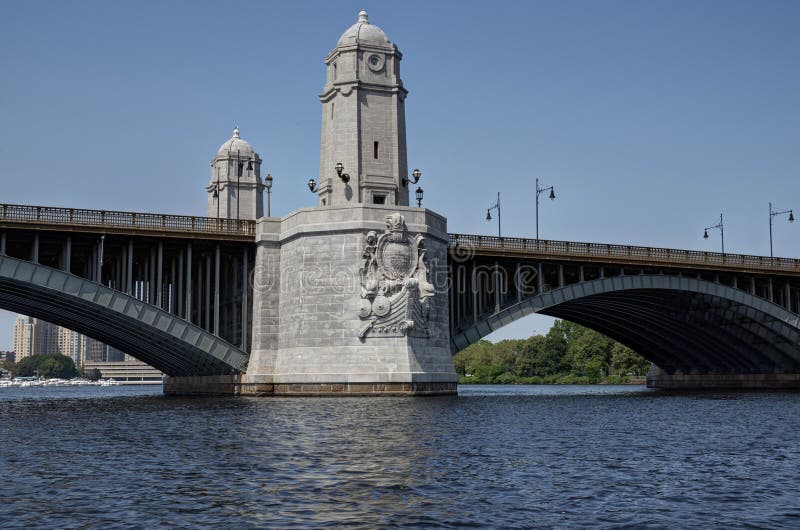 Longfellow Bridge in Boston. the Bridge Features Multiple Arches and ...