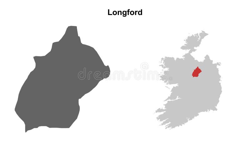 Longford outline map stock vector. Illustration of counties - 378870077