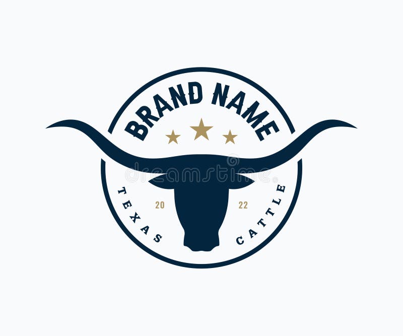 Longhorn Bull Head Logo Design. Bull Head Vector Template Stock Vector ...