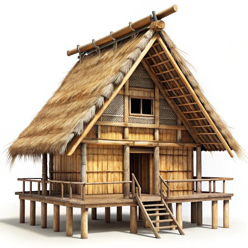 Longhouse Isolated on White Background Stock Illustration ...