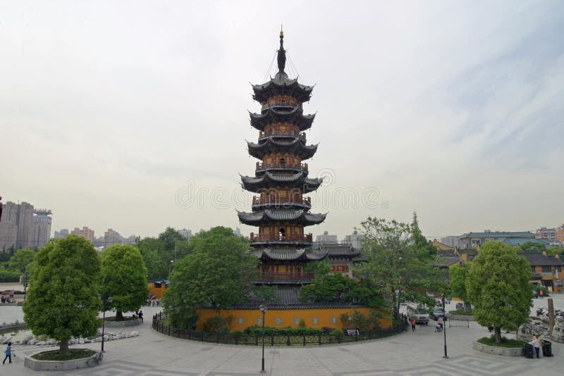 Longhua Pagoda stock image. Image of structure, spiritual - 39949717