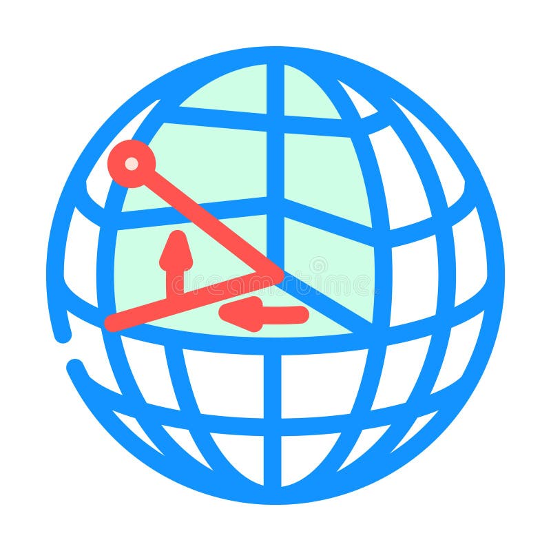 Longitude and Latitude Lines Color Icon Vector Illustration Stock ...