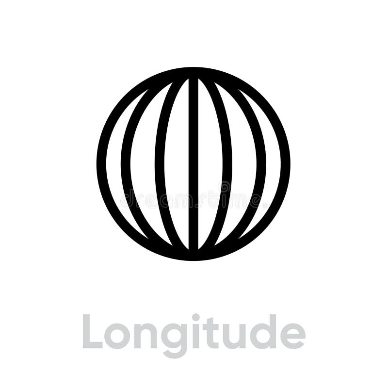 Longitude from Pole To Pole Meridians Icon Stock Vector - Illustration ...