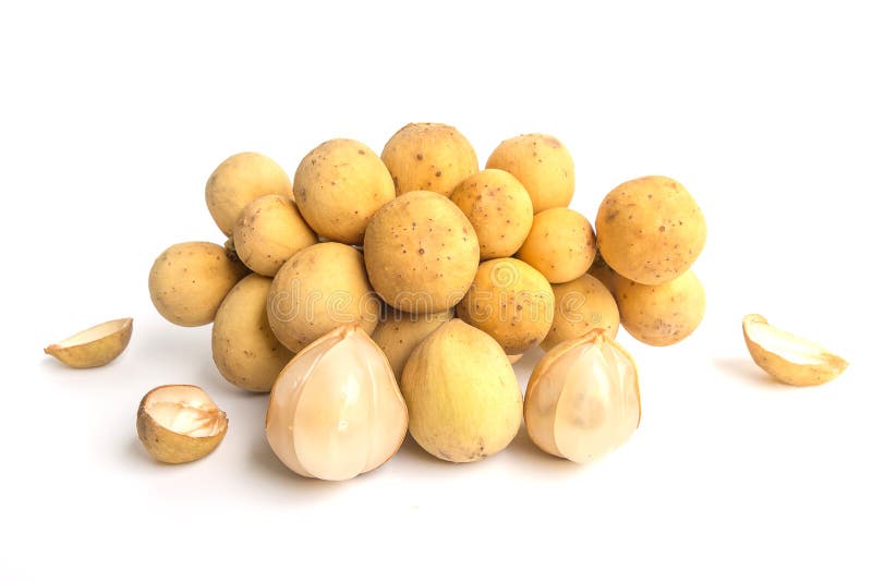 Longkong ,Langsat or Lanzones Fruit Isolate on White Background Stock ...