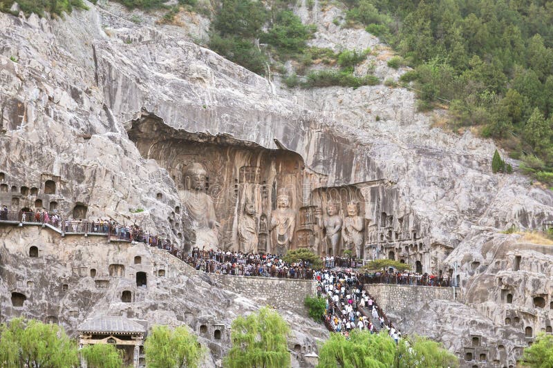 Longmen Grottoes, Cave Temple Complex of China Stock Photo - Image of ...