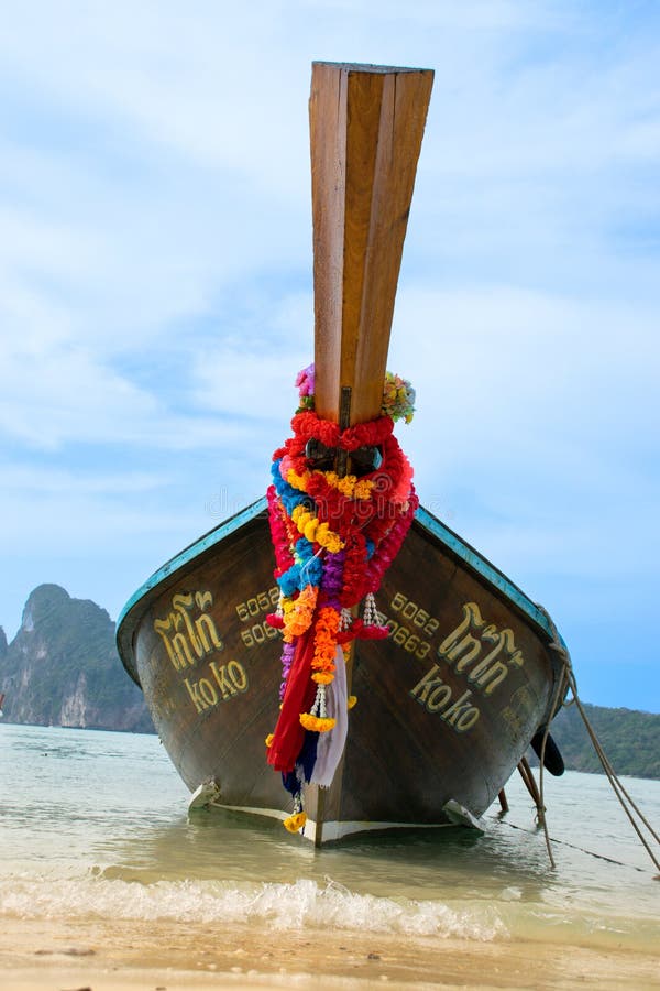 Longtail at Beach of Koh Phi Phi Don. Editorial Stock Photo - Image of ...