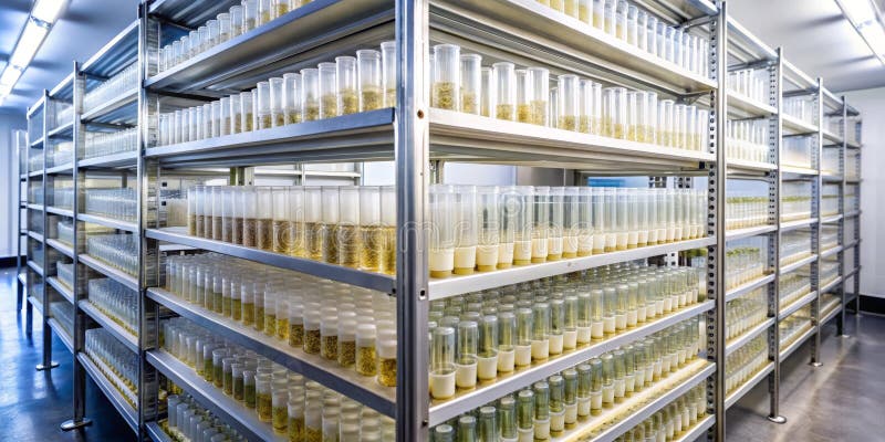 A Set of Tubes in Racks. Empty Test Tubes and Test Tubes with Measuring ...