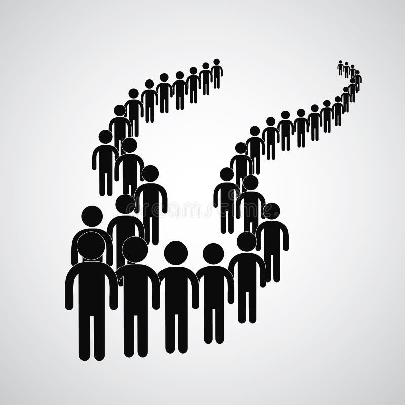 Symbole De File D'attente Dans Le Style Plat Illustration de Vecteur ...