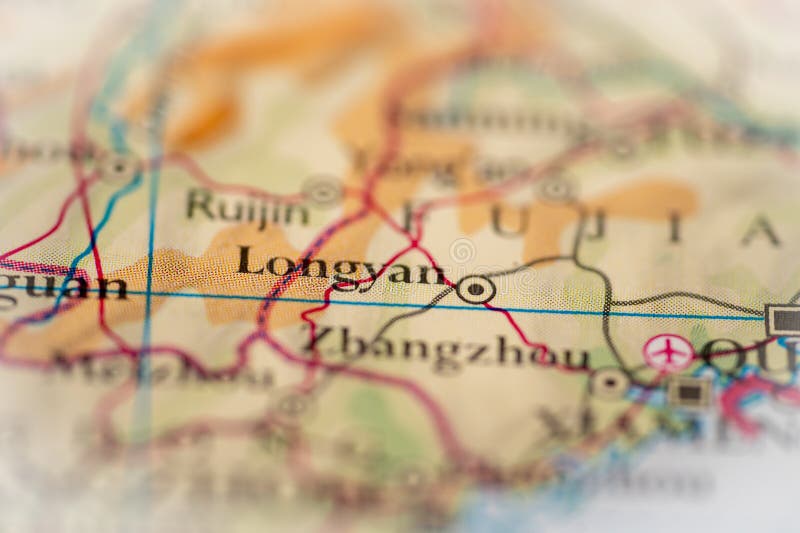 Longyan, China Highlighted on a World Map Stock Photo - Image of ...