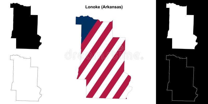 Lonoke outline map stock vector. Illustration of cartography - 323808492