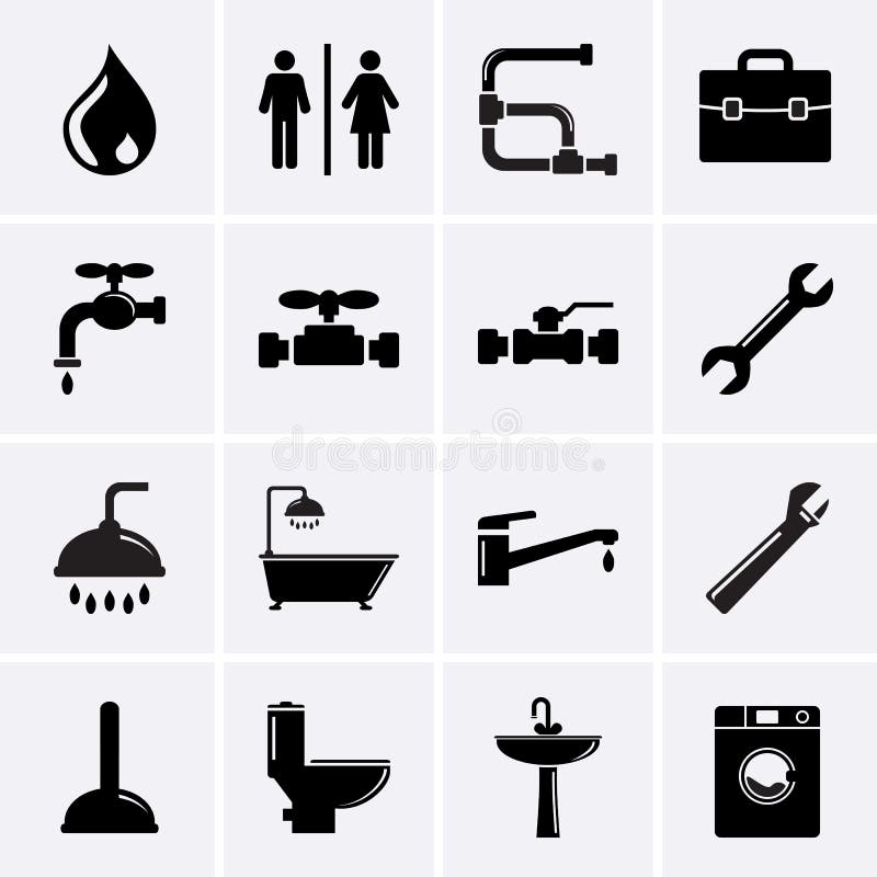 Loodgieterswerkpictogrammen. Vector Illustratie - Illustration of ...