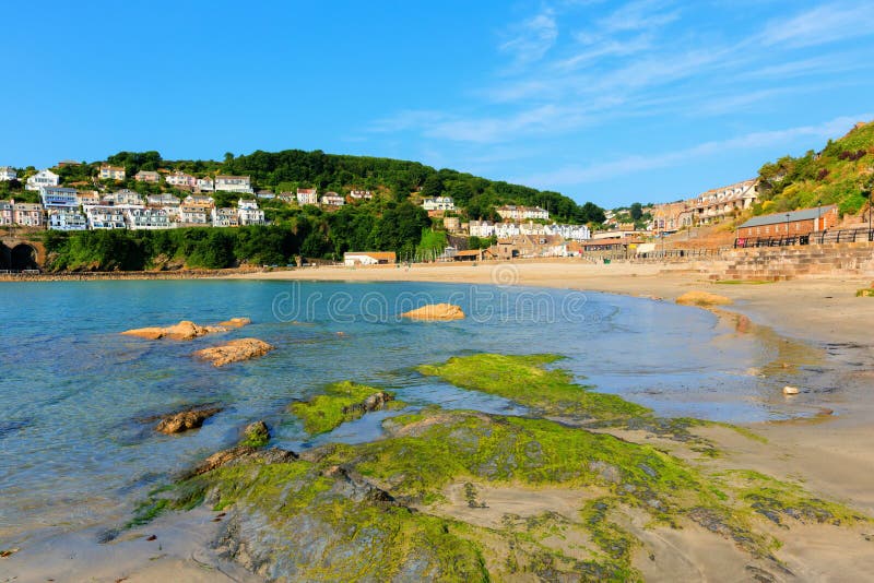 Looe Beach Cornwall with Green Seaweed Stock Image - Image of holiday ...